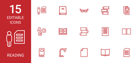 5 reading icons Royalty Free Vector Image - VectorStock
