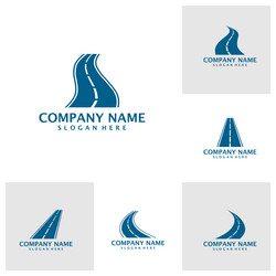 Abstract hill road badge and label collection Vector Image