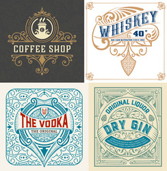 Set packing labes layered Royalty Free Vector Image