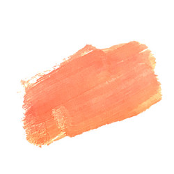 Red paint smudge texture on white background Vector Image