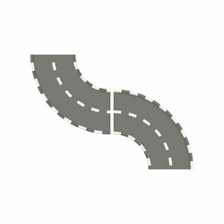 Road icon in cartoon style Royalty Free Vector Image