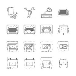 Hand paper making process icon set Royalty Free Vector Image