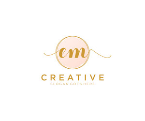 Initial em signature logo template hand drawn Vector Image