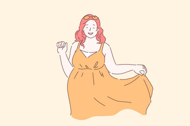 Plus size pinup Royalty Free Vector Image - VectorStock