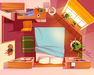Bedroom perspective view Royalty Free Vector Image