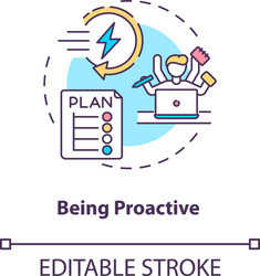 Being proactive concept icon Royalty Free Vector Image