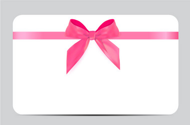 Blank gift card template with bow and ribbon Vector Image