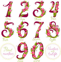 Floral numbers colorful flowers number 2 Vector Image