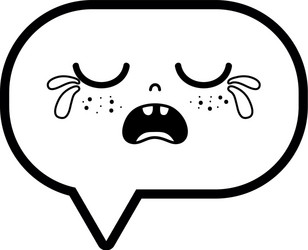 Line chocked chat bubble kawaii cartoon Royalty Free Vector