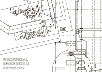 Mechanical engineering drawing blueprints Vector Image