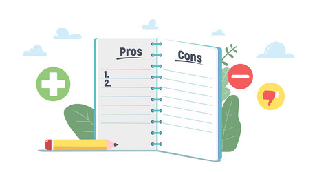 Posters pros and cons Royalty Free Vector Image