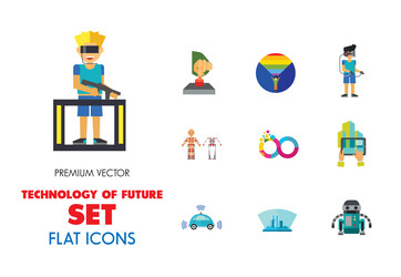 Technology of future icon set Royalty Free Vector Image