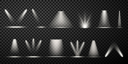 Set of transparant spotlights easy to use Vector Image