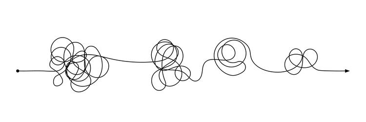 Complex line complicated way messy ball concept Vector Image