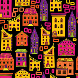 Seamless house pattern new-02 Royalty Free Vector Image