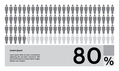 Sixty percent people chart graphic 60 percentage Vector Image