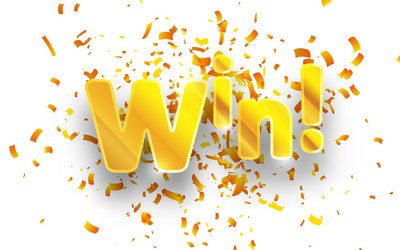 Gold word win Royalty Free Vector Image - VectorStock