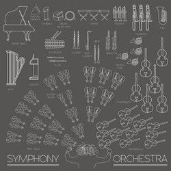 Musical instruments graphic template all types Vector Image