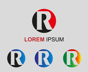 Set of alphabet symbols and elements letter r Vector Image