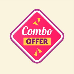 Combo sale label flat design Royalty Free Vector Image