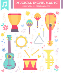 Musical instruments formed in neat circle isolated