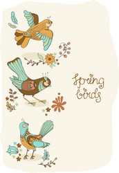 Natural floral background with spring lettering Vector Image