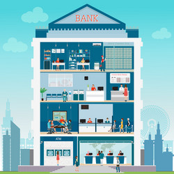 Modern exterior and interior of post office Vector Image