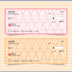 Bank cheque design with guilloche background Vector Image