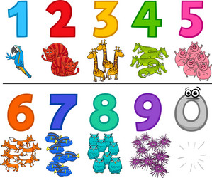Jolly cartoon numbers Royalty Free Vector Image