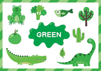 Teach with children green color Royalty Free Vector Image