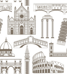 Template with famous italian landmarks Royalty Free Vector