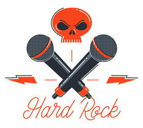 Hard rock and heavy metal emblem or logo flat Vector Image