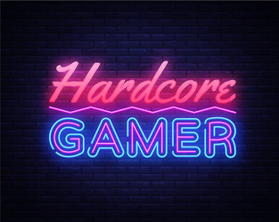 Pro gamer neon sign neon gaming design Royalty Free Vector