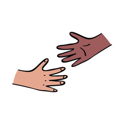 Kids hands reaching out to each other unity Vector Image