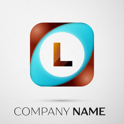 Letter l logo symbol in the colorful circle Vector Image