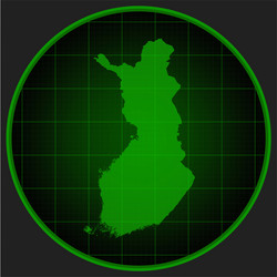 Map finland on the radar screen Royalty Free Vector Image