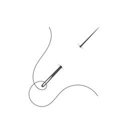 Needle with thread and spool silhouette Royalty Free Vector