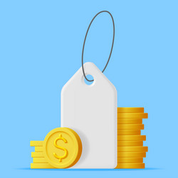 3d tag with money isolated Royalty Free Vector Image