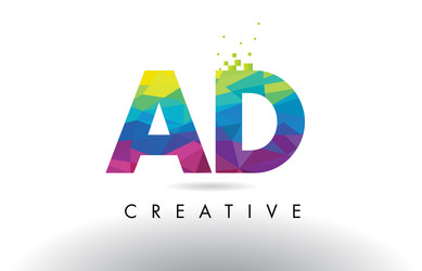 Ad a d letter modern logo design with yellow Vector Image