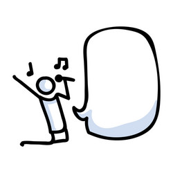 Hand drawn stick figure comedy performer on stage Vector Image