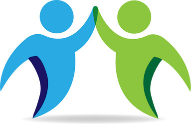 Two different colored hand giving a high five Vector Image