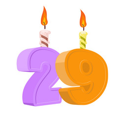 Number twenty nine and cartoon objects group Vector Image