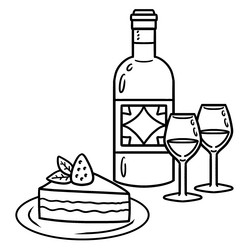 Wedding reception coloring page for kids Vector Image