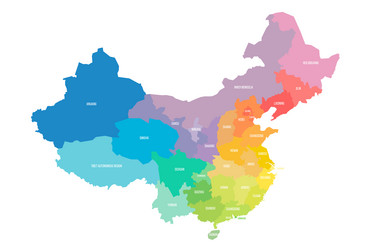 China political map of administrative divisions Vector Image
