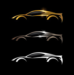 Golden car logo sign Royalty Free Vector Image