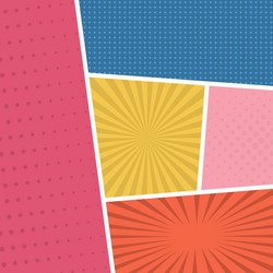 Colorful comic book page background Royalty Free Vector