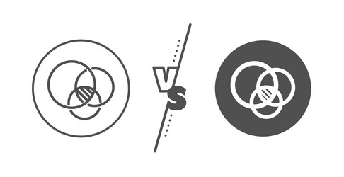 Euler diagram icon eulerian circles sign Vector Image