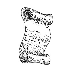 Scroll yellow paper sketch hand drawn Royalty Free Vector