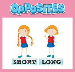 Opposite words for short and long Royalty Free Vector Image