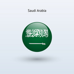 Saudi arabia flag round shape Royalty Free Vector Image